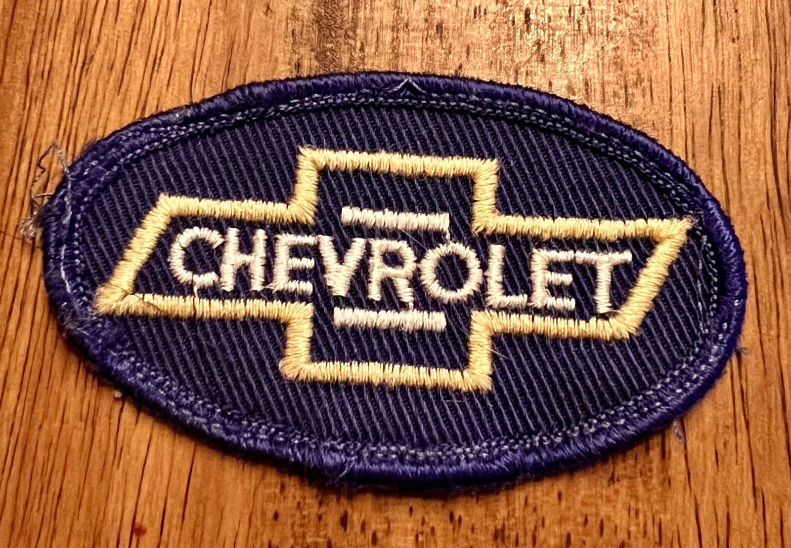 Vintage Chevrolet Bowtie Oval Patch 4.5” Long Blue Yellow White 1980s ...