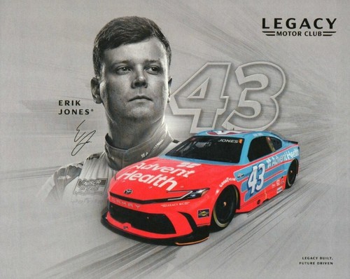 2025 ERIC JONES #43 ADVENT HEALTH DARLINGTON THROWBACK NASCAR POSTCARD ...