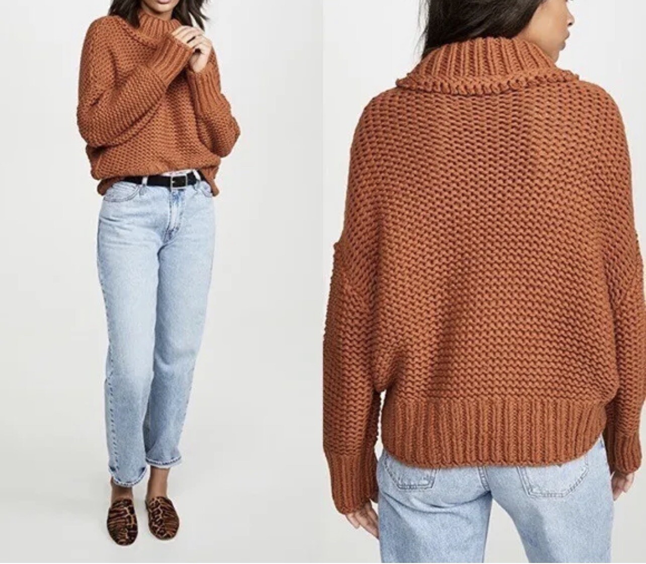 Free People My Only Sunshine Chunky Knit Burnt Orange Earth Tone ...