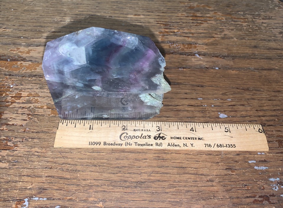 Healing Crystal Lot-White Moss Agate Sphere 417g+Rainbow Fluorite Slab ...