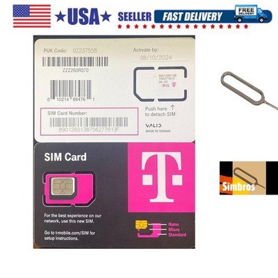 T-Mobile SIM Card R15 5G 4G LTE TMobile Triple Cut Nano Micro 3 in 1 ...