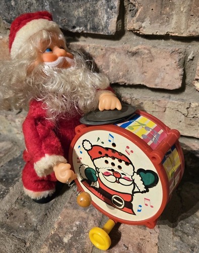 Vintage Santa Toy Drum Symbol Santa Claus *Needs Repair* Toy Christmas ...