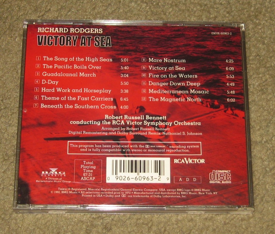 Richard Rodgers - Victory At Sea - Robert Russell Bennett (CD, 1992 ...