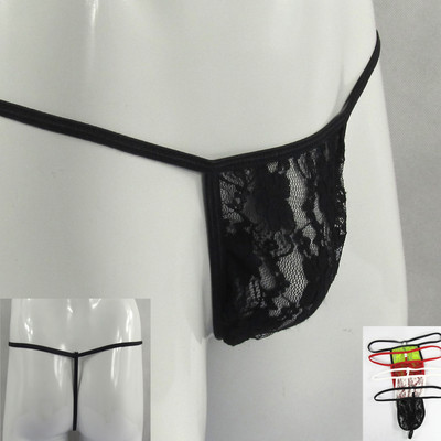 K245 Men's String Pouch G-string thong seamless pouch stretchy Lace ...