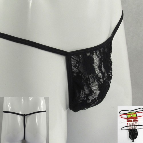 K245 Men's String Pouch G-string thong seamless pouch stretchy Lace ...