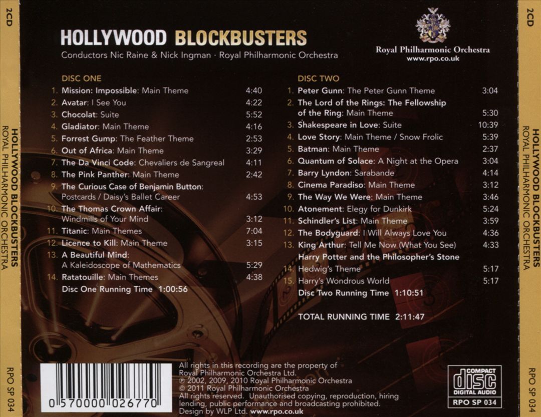 ROYAL PHILHARMONIC ORCHESTRA HOLLYWOOD BLOCKBUSTERS NEW CD 570000026770 ...