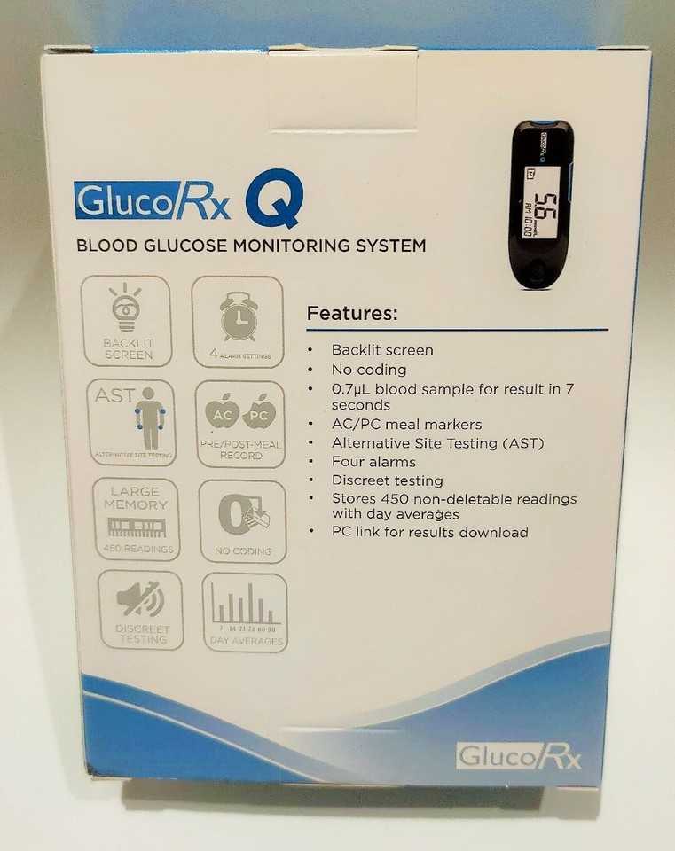 GlucoRx Q Blood Glucose Monitoring System (New) | eBay UK