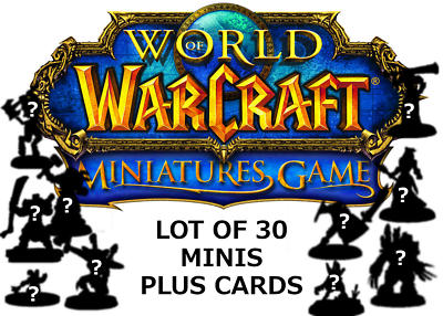 WoW World of Warcraft Miniatures Minis RANDOM LOT of 30 Includes Cards ...