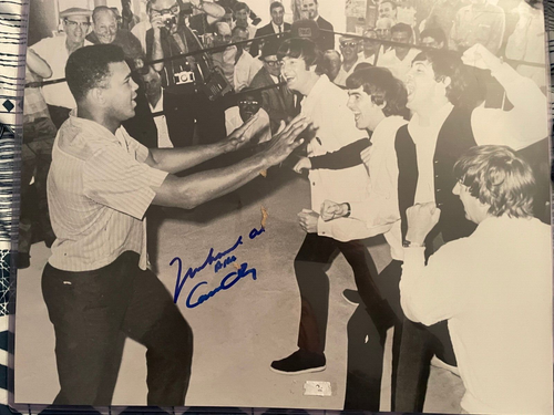 Muhammad Ali Signed 16x20 With The Beatles Photograph Signed in Blue ...