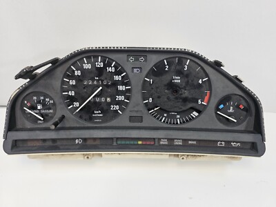 1984-91 BMW E30 Instrument Gauge Cluster Speedometer 5K RPM, 220 KM/H ...
