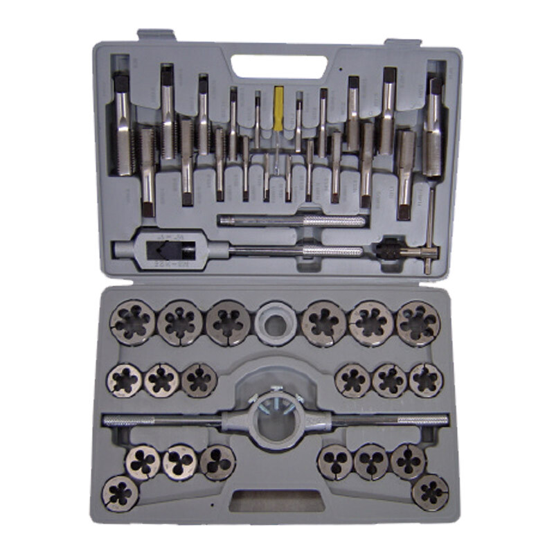 44PCS. HIGH SPEED STEEL TAP AND ROUND DIE SETS METRIC ITEM NUMBER ...