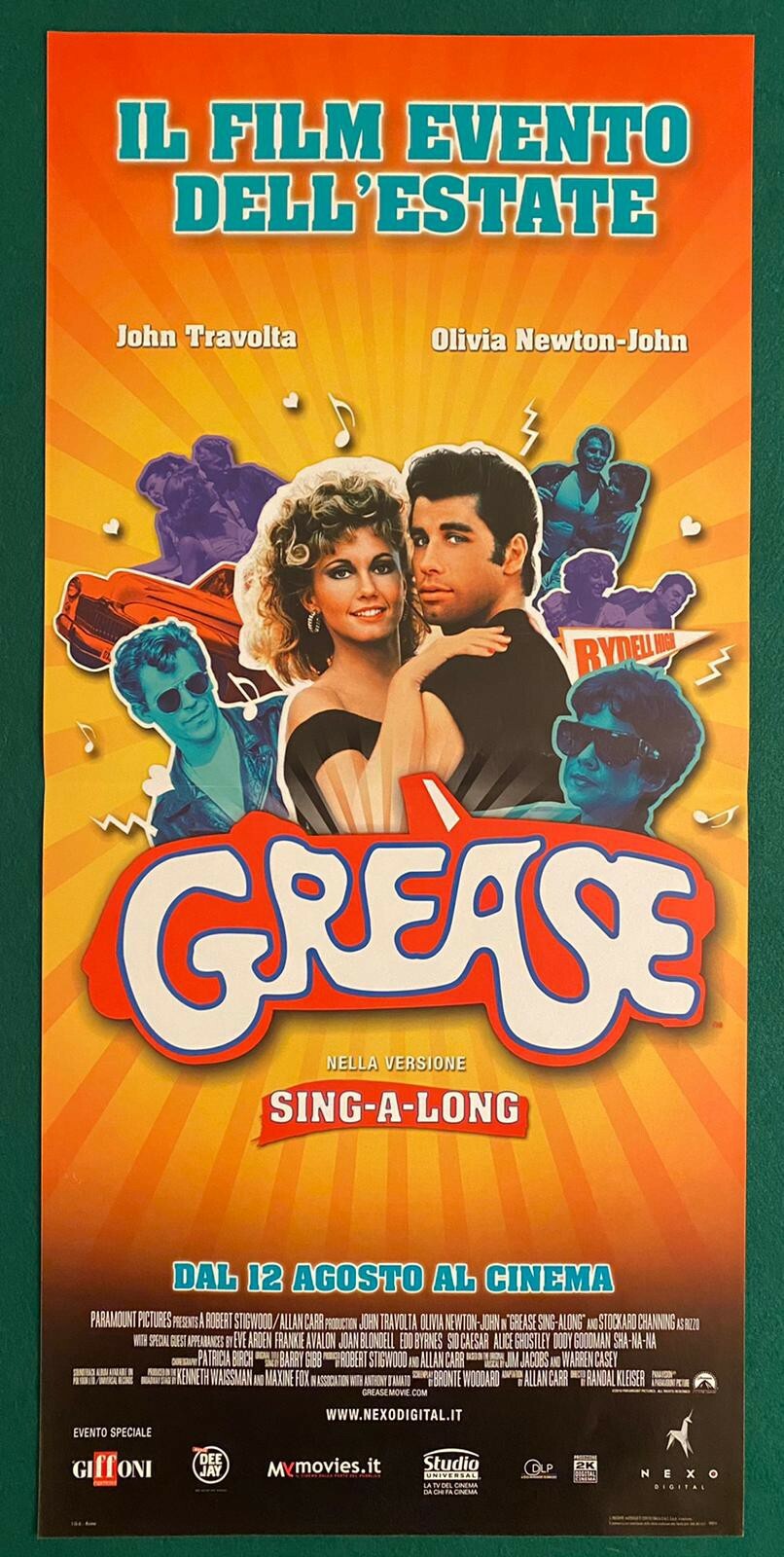 LOCANDINA ORIGINALE GREASE JOHN TRAVOLTA OLIVIA NEWTON JOHN CULT ...