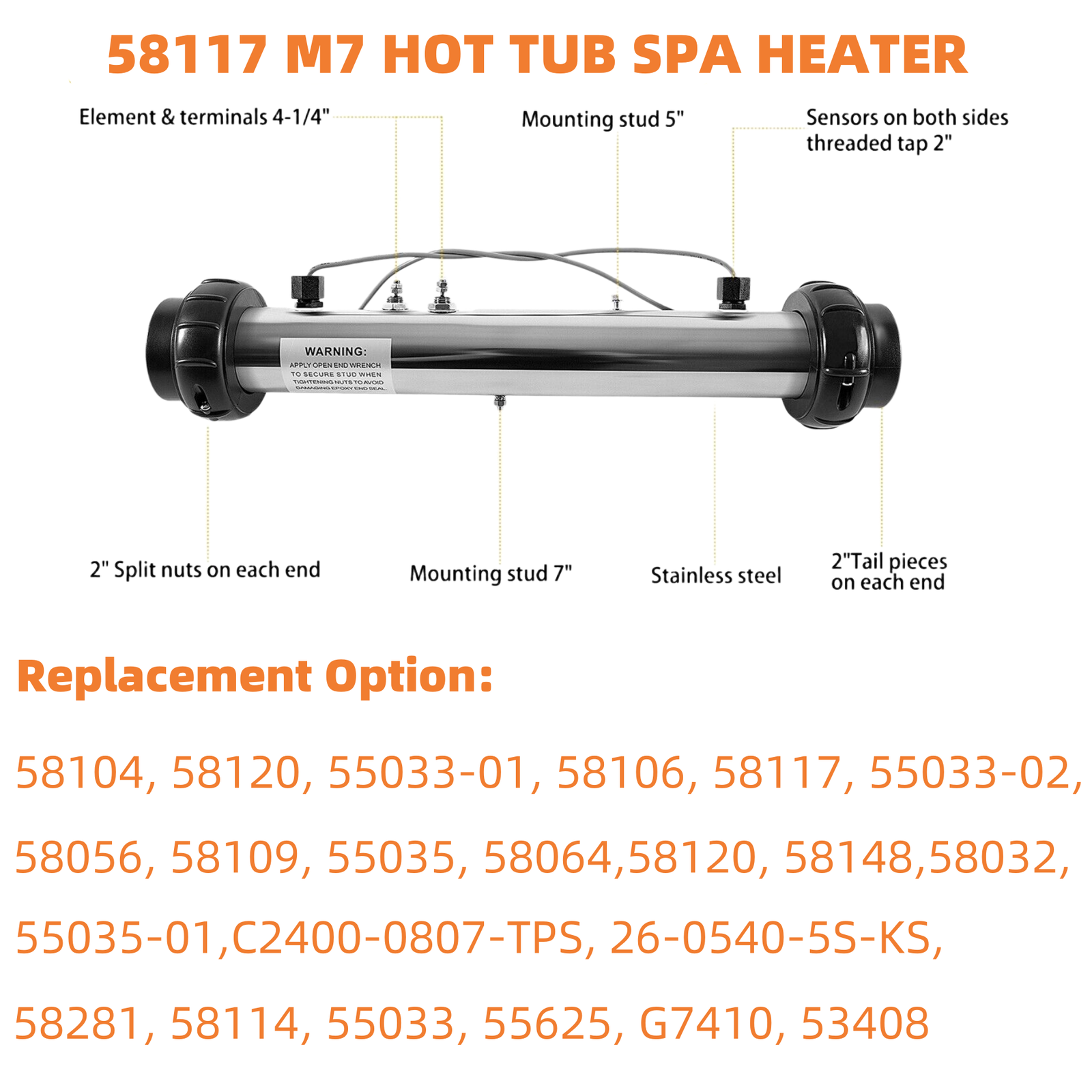 58117 Spa Heater Hot Tub heaters Assembly For Balboa VS,EL,TS,GS,BP 4 ...