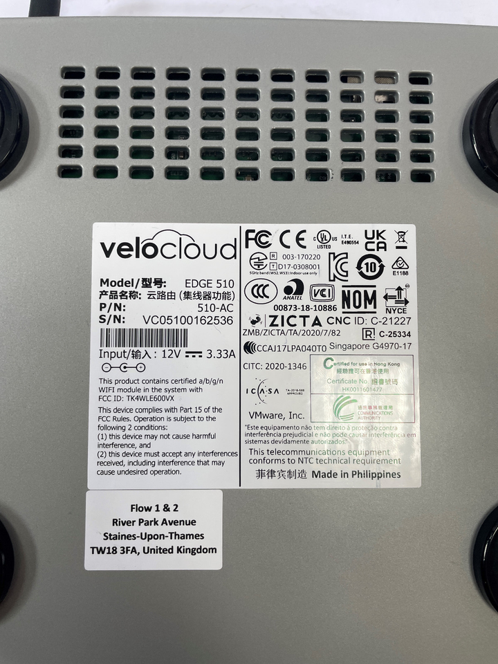 VeloCloud EDGE 510 4-Port Gigabit Managed Wireless Gateway 510-AC ...