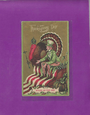 early view Uncle Sam crowns Thanksgiving Turkey "Ruler of the day ...
