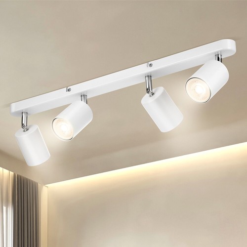 4 Way Ceiling Spot Light Fitting LED GU10 Adjustable Kitchen Spotlight ...