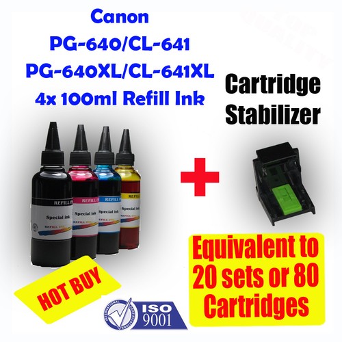 Canon PG640 PG640XL / CL641 CL641XL Refill Color Ink 4x100ml MG2160 ...