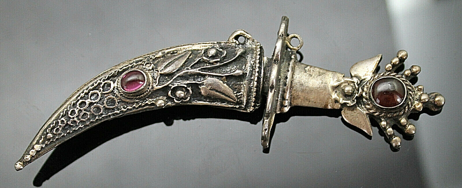 ANTIQUE STERLING SILVER ARABIC DAGGER KNIFE 14K GOLD … - Gem