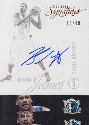 2012-13 Panini Signatures Red Basketball Card #59 Bernard James ...