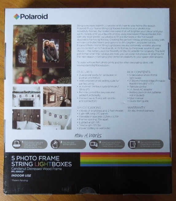 Wood Photo Frame String LED Light Boxes Candlenut - Polaroid | eBay