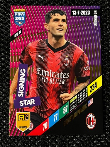 CARD PANINI FIFA 365 2024 UPGRADE SIGNING STAR PULISIC MILAN AC # UPG ...