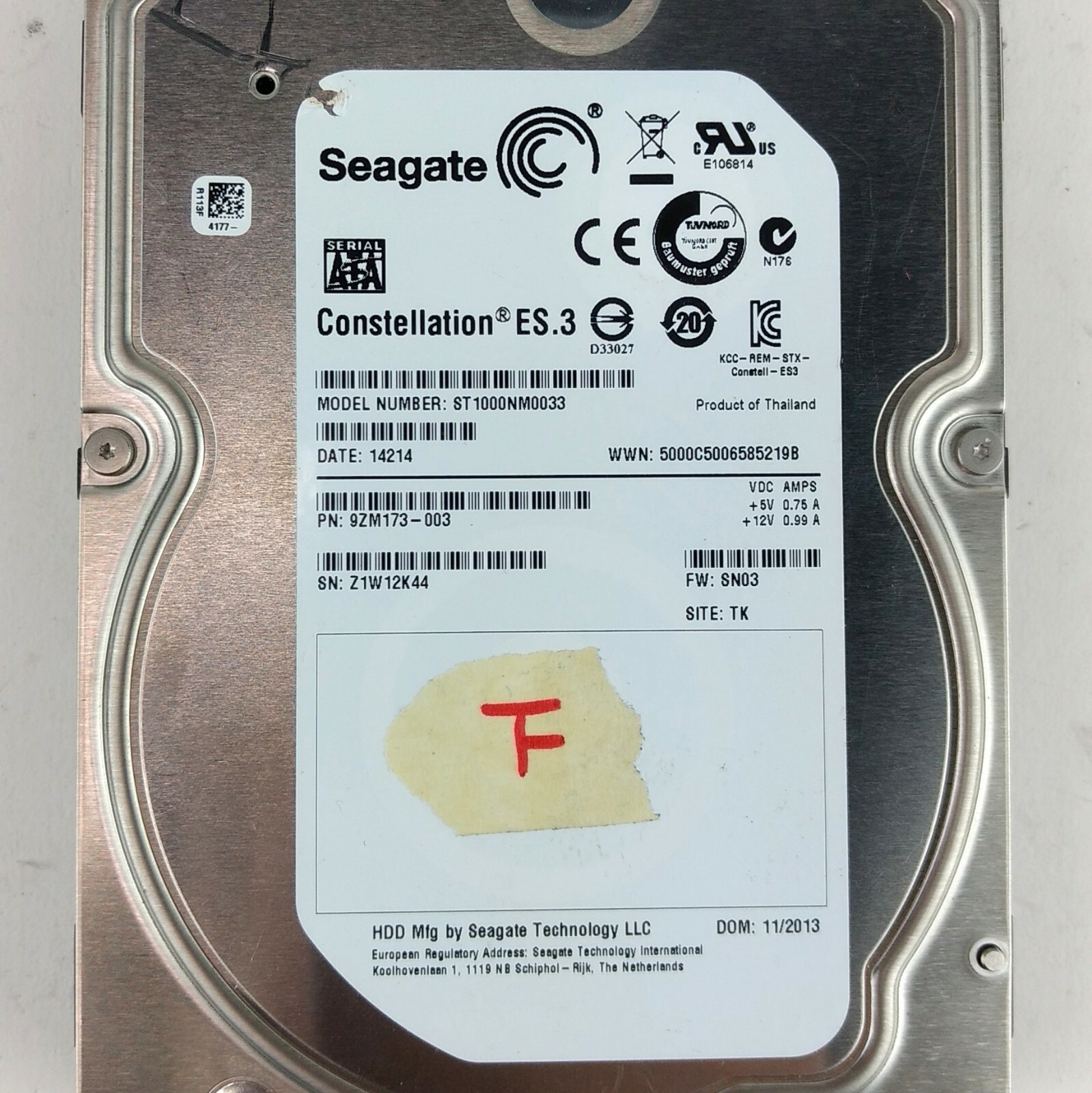 Seagate Constellation ES.3 ST1000NM0033 9ZM173-003 FW# SN03 PCB ONLY ...