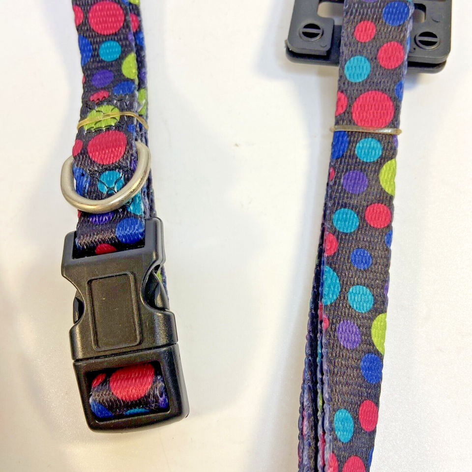 East Side Dog Leash 4ft Lead & Collar Adjustable to 20in Polka Dot ...