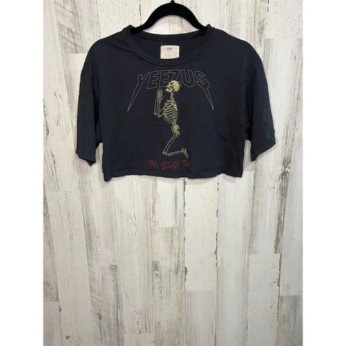 Kanye West Yeezus Tour Praying Skeleton Crop Top Tee Black Small | eBay
