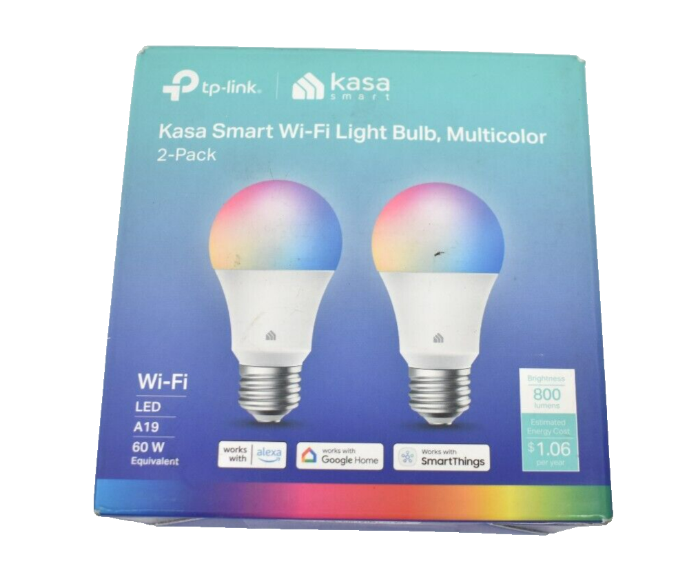 Kasa Smart Light Bulbs Full Color Changing Dimmable WiFi Compatible 2 ...