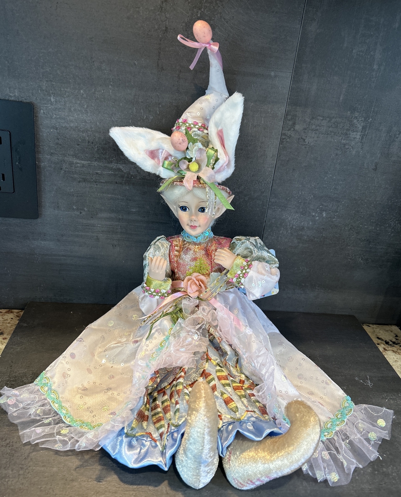 Cynthia Rowley Easter Elf Fairy Bunny Shelf Sitter Doll 15" Tabletop ...