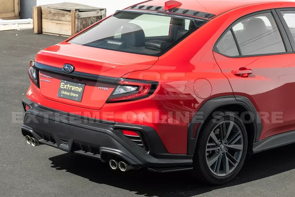 Pair Glossy BLACK Apron Lips For 22-Up Subaru WRX CS Style Rear Bumper ...