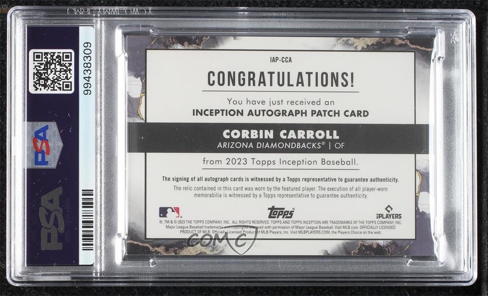 2023 Topps Inception /149 Corbin Carroll #IAP-CCA PSA 8 RPA Rookie ...