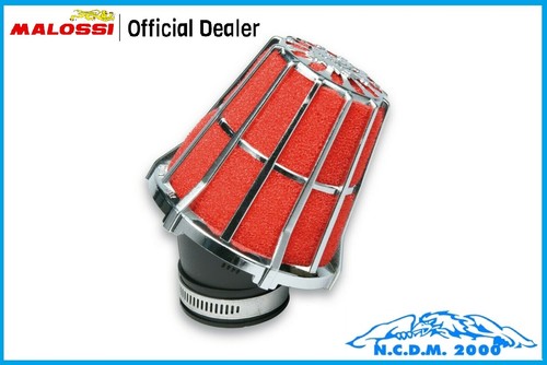 MALOSSI 043296K0 Air Filter Red Filter E5 Ø38 Chrome Headset Dell'Orto ...