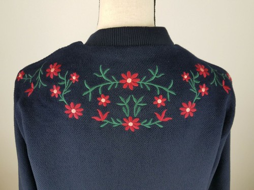 Frnch French Jacket M/L Floral Embroidered Zip Up Blue NWT B16-07 | eBay