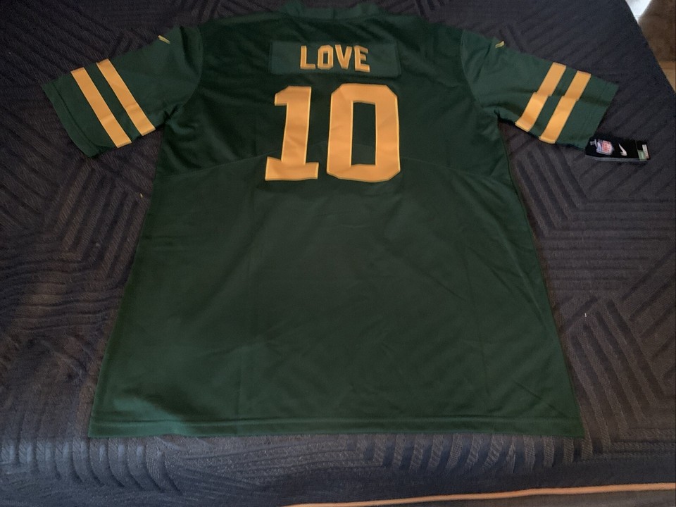 Jordan Love Stitched Jersey Green Bay Packers #10 Medium Throwback ...