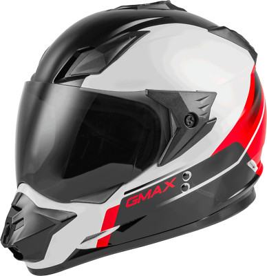 NEW GMAX GM11 DUAL SPORT HELMET BLACK WHITE RED LARGE G1113356 | eBay