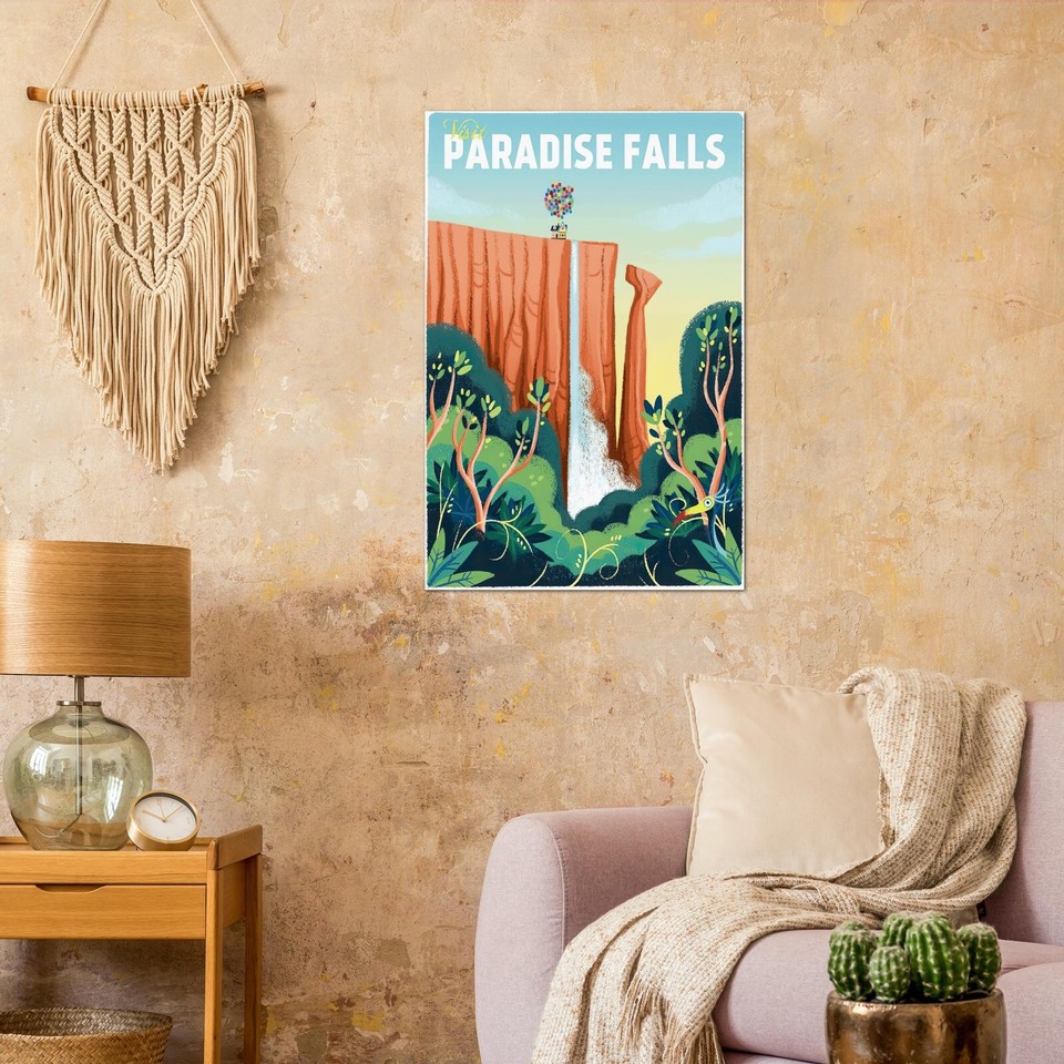 Disney Pixar - UP Movie Poster, Paradise Falls Travel Poster | eBay