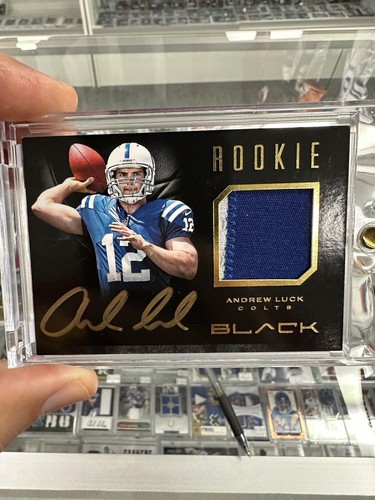 2012 Panini Black ANDREW LUCK 2 Color Prime Rookie Patch On Card Auto 6 ...