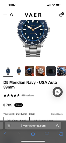 Vaer Men’s Watch D5 Meridian Navy - USA Auto 39mm with 3 straps | eBay