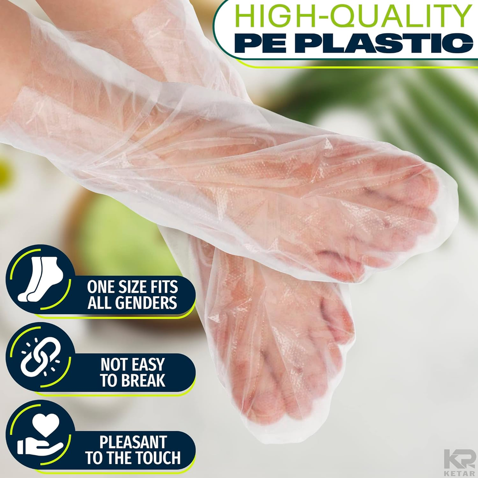 200 Pcs Plastic Foot Covers for Feet - Foot Moisturizing Socks Plastic ...