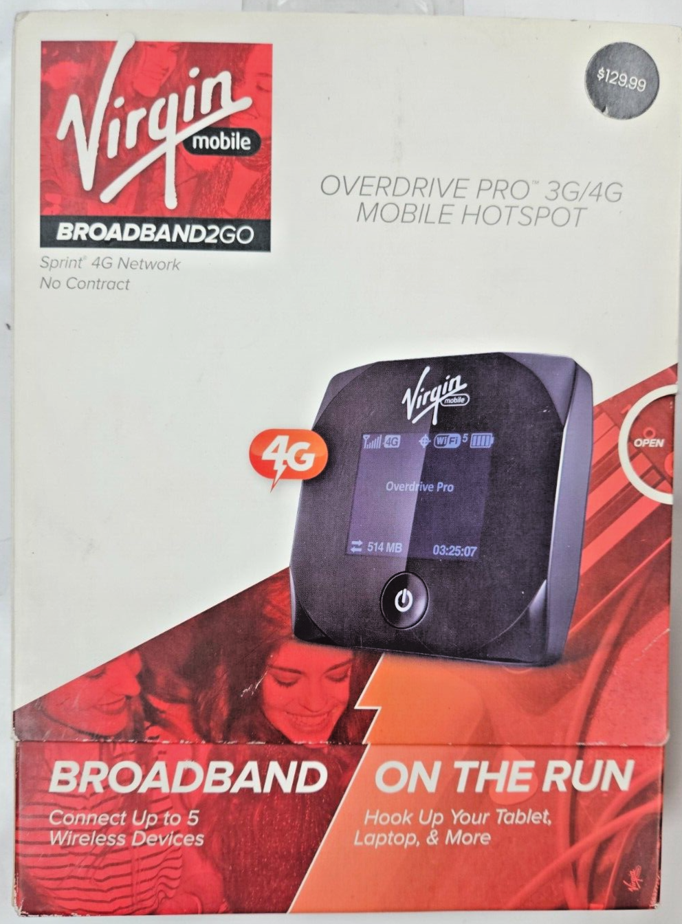 BRAND NEW Virgin Mobile Overdrive Pro 3G/4G Mobile Hotspot Broadband ...
