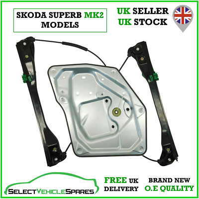 NEW SKODA SUPERB MK2 3T PASSENGER FRONT LEFT WINDOW REGULATOR REG 2008 ...