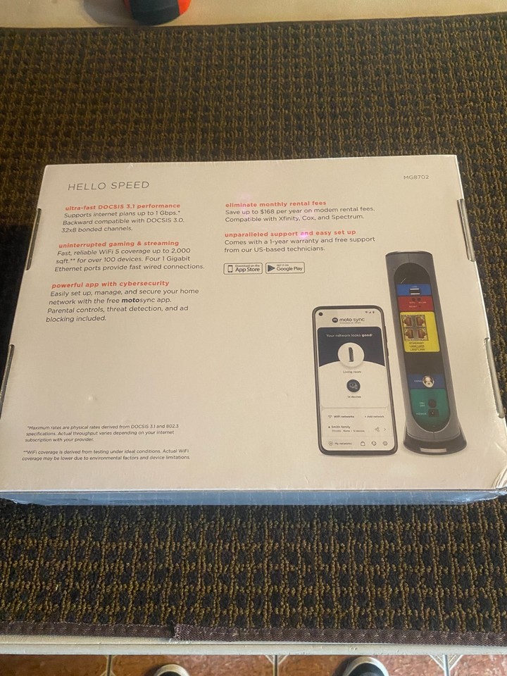 Motorola MG8702 DOCSIS 3.1 Cable Modem WIFI Router AC3200 | eBay