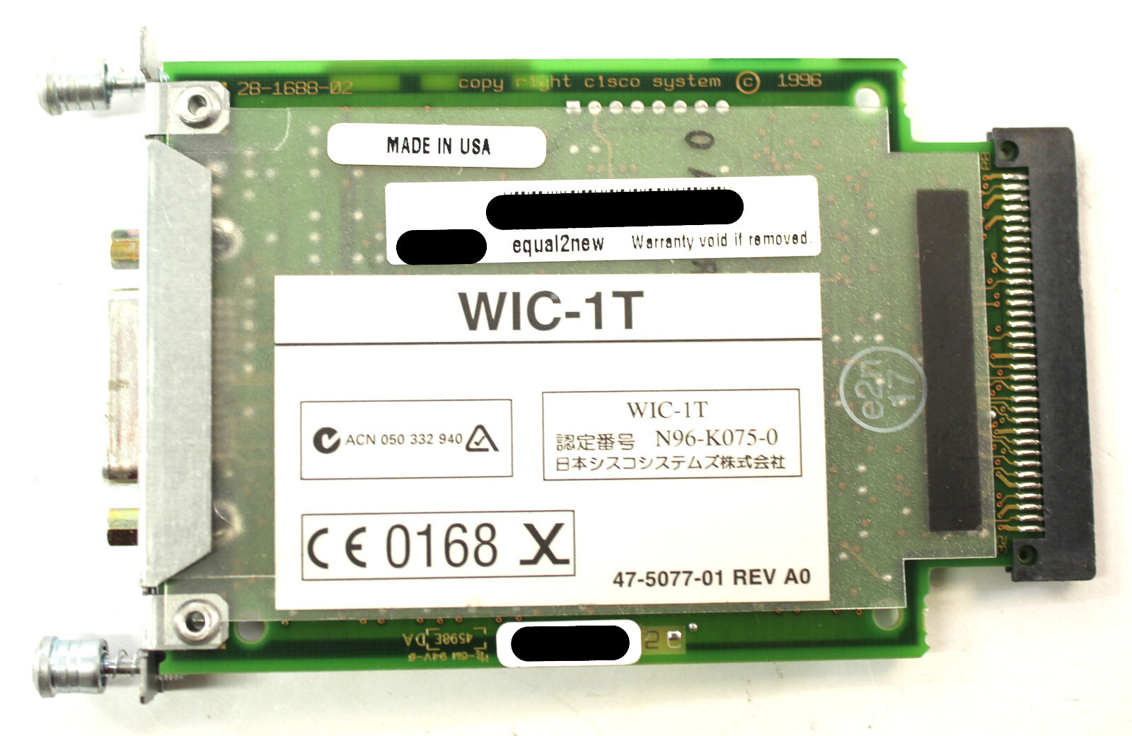 Cisco Module WIC-1T 1-Port Serial WAN Interface Card 800-01514-01 | eBay