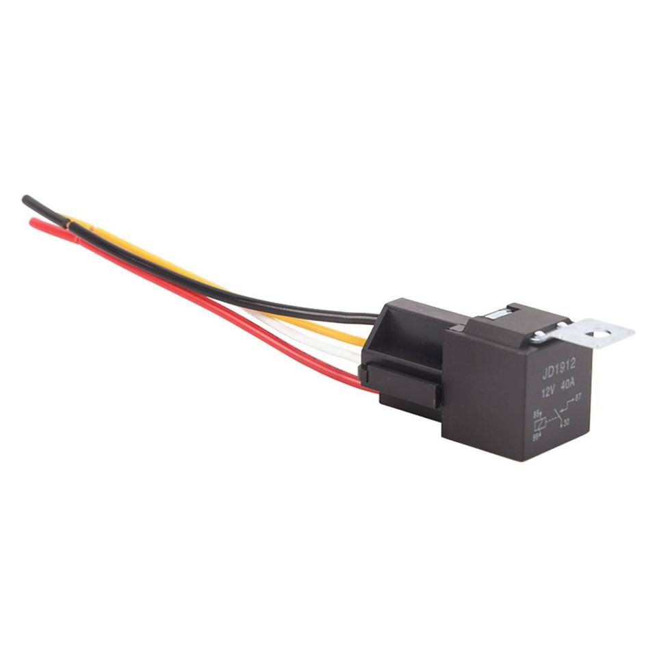 2 Pack 12V 30/40 Amp 4-Pin SPST Automotive Relay 4 Wires & Harness ...