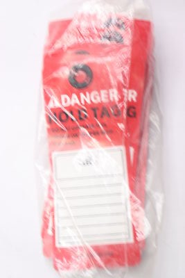 (25-Pk) Danger ETO Safety Tag Red with Poly Lam 7 mil 8" x 3.25" N ...