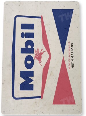 Mobilgas Mobil Gas Sign, Gas Station, Oil,Garage, Cave, TIN SIGN 11x8 ...