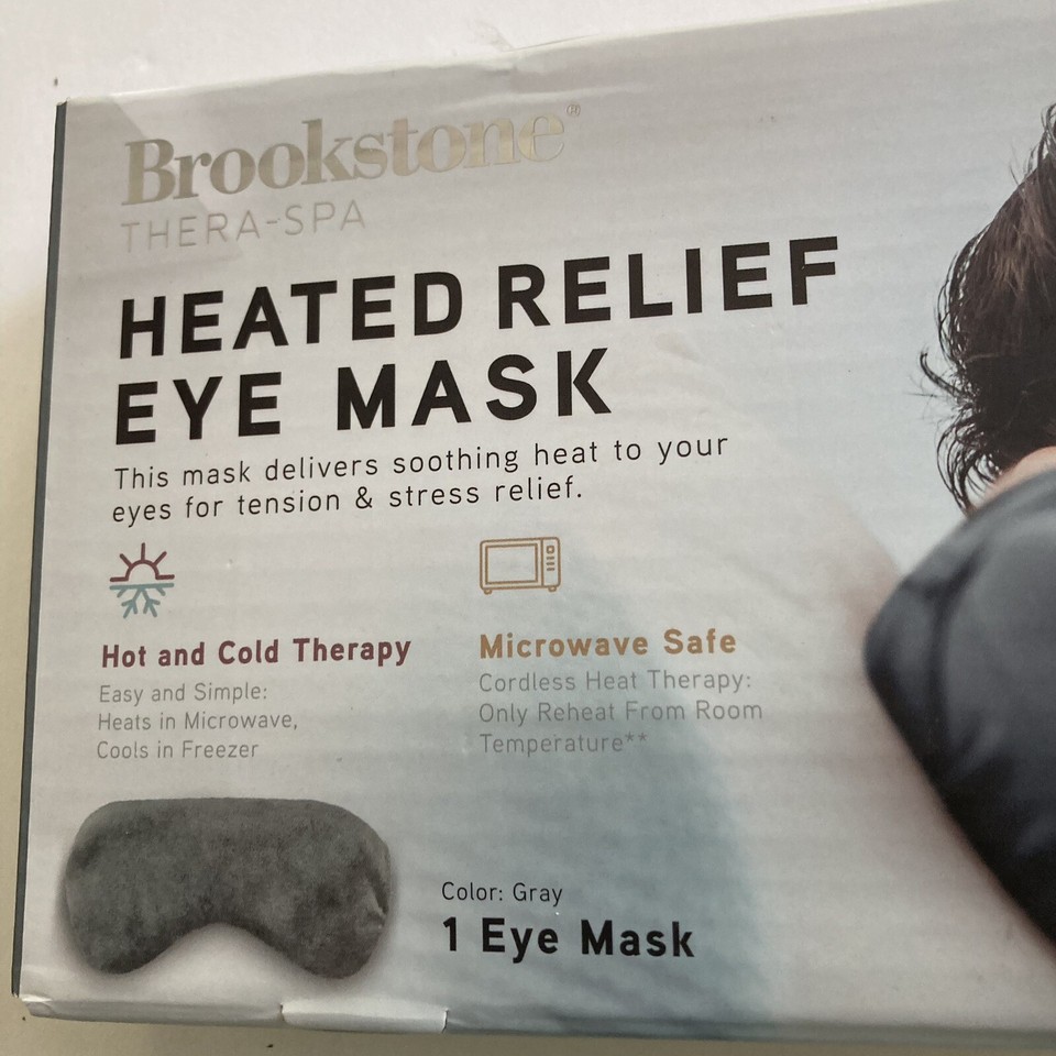 Brookstone Hot & Cold Therapy Heated Eye Mask for Stress Relief ...