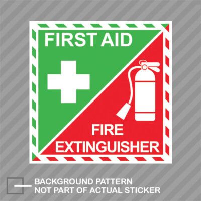 First Aid Fire Extinguisher Inside Sticker Decal Vinyl emergency safety ...