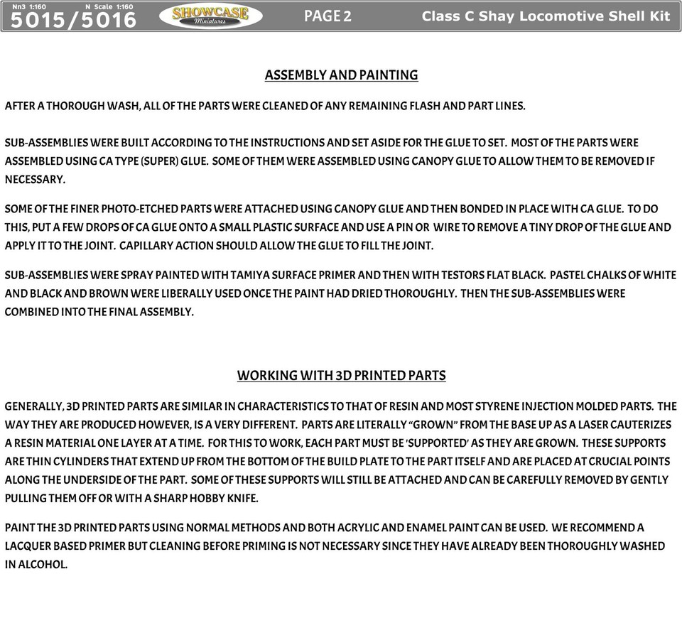 N Scale Class C Shay Locomotive Shell Kit by Showcase Miniatures (5016 ...